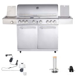 Allgrill Top-Line Modular chef xl Gasgrill 6 Brenner/Seitenkocher/Backburner Grill mit STEAKZONE®/AIR-System/Smokesystem