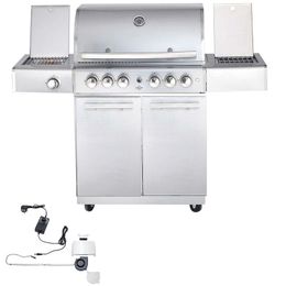 Allgrill Top-Line Modular chef l Gasgrill 4 Brenner/Seitenkocher/Backburner Grill mit STEAKZONE®/AIR-System