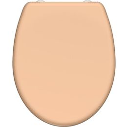 Schütte Wc Sitz beige, Duroplast Toilettendeckel mit Absenkautomatik und Schnellverschluss, Klobrille, Klodeckel, Toilettensitz - Beige