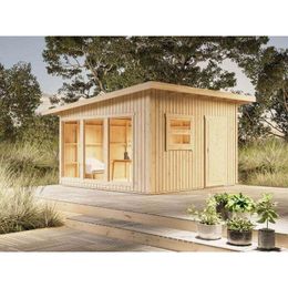 Design Gartenhaus Olli aus Holz Holzhaus Wandstärke: 86 mm Blockbohlenhaus - Alpholz