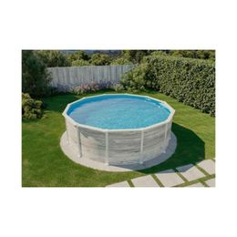 Steel Frame Pool Lolland, Stahlwand Aufstellpool, ø 550 x 132 cm rund, inkl. Sandfilteranlage, Folie und Leiter, Schwimmbecken - Weiß - POOLCREW