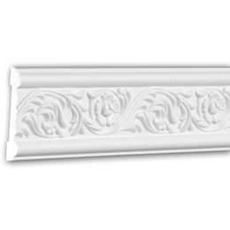 Wand- und Friesleiste Profhome 151337F Stuckleiste Flexible Leiste Zierleiste Rokoko Barock Stil weiß 2 m - weiß