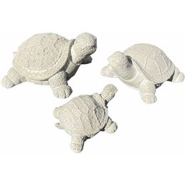 ZGM - Betonfigur schildkrötenfamilie - handgefertigte Dekoration für Garten und Haus