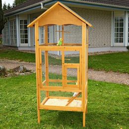 Mucola Vogelkäfig Vogelvoliere Voliere Vogelhaus Holz Vogel Zimmer Käfig Papageienkäfig