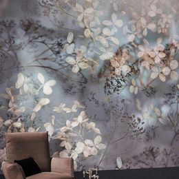 Erismann Art Edition by Guido Maria Kretschmer Fototapete Digitaldruck mit Blumen Lila 4.00 x 2.70 m Blüten Tapete für Wohnzimmer - Flur - Büro - Wohnräume