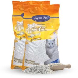 2 x 15 Liter Lyra Pet® White Cat Katzenstreu Bentonit mit Babypuderduft