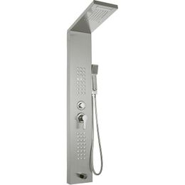 5 in 1 Duschsäule Kopfbraus Regenduschensäule Edelstahl Hydromassage Wasserfall Handbrause(Silber matt,Separate) - Vevor