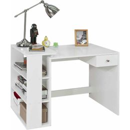 FWT35-W Schreibtisch mit 1 Schublade und 3 Ablagen Tisch Arbeitstisch Computertisch Bürotisch, weiß bht ca: 101x76x60cm - sobuy