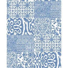 Barock Tapete Profhome VD219149-DI heißgeprägte Vliestapete geprägt im Barock-Stil glänzend blau weiß 5,33 m2 - blau