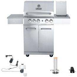 Allgrill allrounder Modular m Gasgrill 3 Brenner/Seitenkocher/Backburner Grill mit Ablage/AIR-System/Smokesystem