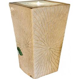Granimex Gmbh - Granimex Embudo beige Keramik-Wasserwürfel mit Pumpe LED-Beleuchtung Brunnen 35x35x56 cm