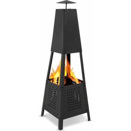Maxxgarden - Feuerkorb Pyramiden - Feuerstelle - für Holz - 35x35x100 cm - Schwarz - Black