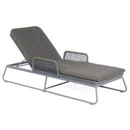 Lounge-Liege Poison Aluminium mit Polyrope dunkelgrau mit Auflage Relaxsessel Gartenli - SonnenPartner