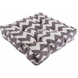 Bodenkissen 60 cm x 60 cm x 12 cm, grau 70% Baumwolle/30% Polyester Kissen - GO-DE