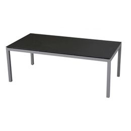 Gartentisch Aluminium silber 160x90 cm Terrassentisch Tischplatte nach Wahl Teakholz recycelt - Inko
