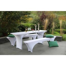 Bierzeltgarnitur-Spannhussen 50cm 50 cm x 220 cm x 70 cm, weiß Gartenbankauflagen - GO-DE