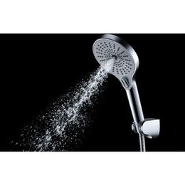 Duschkopf Ultimate Shower Chrom/Weiß, ø 13 cm , Silber glänzend, Kunststoff (abs) silber glänzend weiß - silber glänzend - Wenko