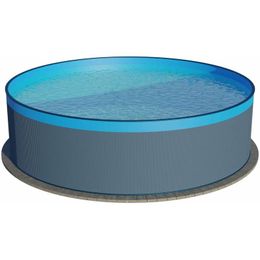 Waterman Stahlwandpool rund ohne Skimmerstanzung, Größe wählbar, 90cm tief, Stahl 0,3mm blau, Folie 0,2mm bl. 450x90