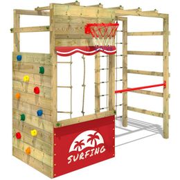 Klettergerüst Spielturm Smart Action Gartenspielgerät mit Kletterwand & Spiel-Zubehör - rot - Wickey