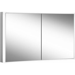 Schneider - premium Line Ultimate led Lichtspiegelschrank, 2 Doppelspiegeltüren, 1325x73,3x15,8cm, 182.130., Ausführung: EU-Norm/Korpus silber