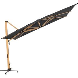 Doppler Sonnenschirm / Ampelschirm Alu Wood xl Ultra Pendelschirm 400 x 300, 400 x 300 cm, anthrazit, Bezug Polyestergewebe, Gestell aus Stahl, 65,9 kg