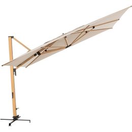 Sonnenschirm / Ampelschirm Alu Wood xl Ultra Pendelschirm 400 x 300, 400 x 300 cm, natur, Bezug Polyestergewebe, Gestell aus Stahl, 65,9 kg - Doppler