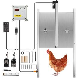 Automatische Hühnerklappe Aluminiumlegierung/ABS Hühnertür mit Schieber 66W Hühner-Pförtner 30x30cm Tür Stallöffner mit Lichtsensor Zeitsteuerung
