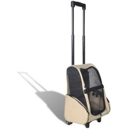 Sweiko - Multifunktionaler Haustiertrolley Zusammenfaltbar Beige VDFF06919DE