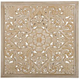 Beliani Wanddekoration Braun 60 x 60 cm mit eleganten Ornamenten Quadratisch Orientalisch Modern - Weiß