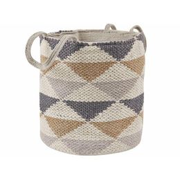 Beliani - Textilkorb Beige 34 x 34 cm aus Baumwolle Zylindrische Form Funktional Modern - Grau