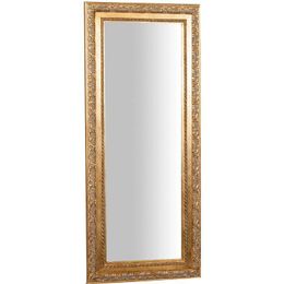 Biscottini - Rechteckiger Badezimmer-Wandspiegel Vertikaler horizontaler Spiegel mit Rahmen aus Shabby-Gold-Holz Langer Spiegel zum Aufhängen