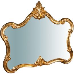 Biscottini Wandspiegel Spiegel zum Aufhängen aus Holz mit antikem Blattgold L81xPR4xH69 cm Made in Italy