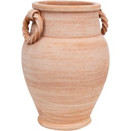 Biscottini Regenschirmständer, terrakotta-amphora/vase mit ringen, handgefertigt, für pflanzen und blumen. L32XPR32XH36 cm.