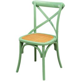 Biscottini - Moderner Holzstuhl 88x48x52 cm Rustikale Stühle Vintage Thonet Stuhl Küche Esszimmer Restaurant Bistro (Grün) - grün