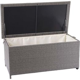 Poly-Rattan Kissenbox HHG 570, Gartentruhe Auflagenbox Truhe Premium grau, 51x100x50cm 170l - grey