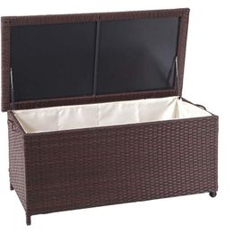 HHG - Poly-Rattan Kissenbox 570, Gartentruhe Auflagenbox Truhe Premium braun, 51x100x50cm 170l - brown