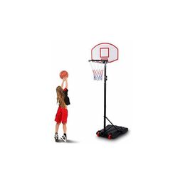 Costway Basketballkorb Outdoor, Basketballstaender von 180 bis 210cm hoehenverstellbar, Basketballanlage mit Staender und Raedern, Basketballanlage fuer
