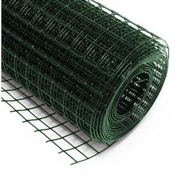Wiltec - Volierendraht 4-Eck in Grün mit 19x19mm Maschengröße, 25m Rolle 50cm Höhe, aus verzinktem Stahl
