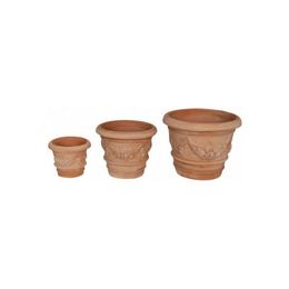 Biscottini Set 3 Vasen Körbe Schalen Terrakotta 100% Made in Italy Handarbeit