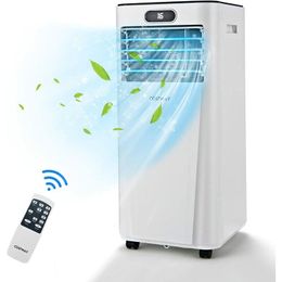 Mobile Klimageraet 9000 btu 4 in 1 Klimaanlage Abluftschlauch tragbar ≤54dB30㎡Fernbedienung[Energieklasse a] Entfeuchter, Weiss - Costway