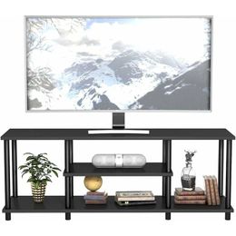 TV-Schrank Fernsehschrank TV-Regal 110cm breit, Fernsehtisch Wohnzimmerschrank Küchenschrank Sideboard für Fernseher Schwarz - Costway