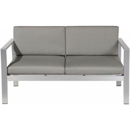 Beliani Gartensofa Dunkelgrau Aluminium 2-Sitzer Auflagen Outdoor