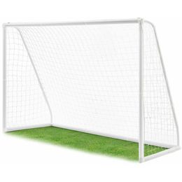 ArtSport - Fußballtor – Fußballtor mit Klicksystem für Garten in Weiß – Stabiles Fußball-Tor inklusive Netz & Tragetasche – 300 x 200 cm