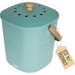 Nachhaltiger Biomülleimer Küche, Geruchsdichter Komposteimer mit Deckel, 6 Liter, Grün - HMF