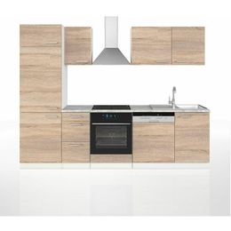 Küchenzeile Optima 270cm Weiß/Sonoma Modern VICCO