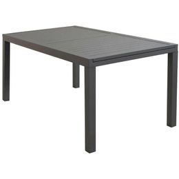 CAESAROO Garten-Tisch 160x90 cm Amalfi ausziehbarer aus taupé lackiertem Aluminium Aluminium