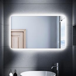 Sonni - Badspiegel Led Touch Badezimmerspiegel mit beleuchtung Wandspiegel 60x100cm, Touch-Schalter, Beschlagfrei, Kaltweiß, Vertikal/Horizontal,