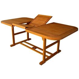 CAESAROO Garten-Tisch 150x90 cm Alba Ausziehbarer aus Akazienholz Holz