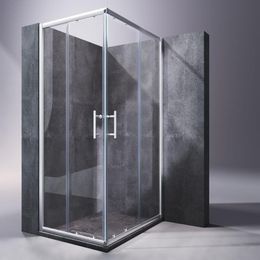 Sonni - 90x70cm Eckeinstieg Duschkabine Sicherheitsglas Schiebetür Eckdusche Duschabtrennung Duschschiebetür Glas H:195cm