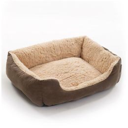 EstexoH&G Estexo - Hundebett Hundekissen Hundekorb Haustierbett Hundesofa Decke Dunkelbraun/Beige 75x60x19 cm